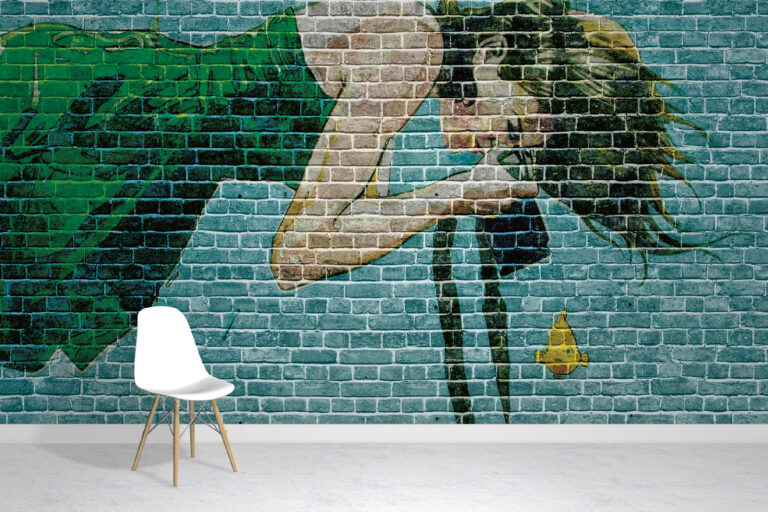 Graffiti Girl Wallpaper Mural - Brick Wallpapers - Wall Murals